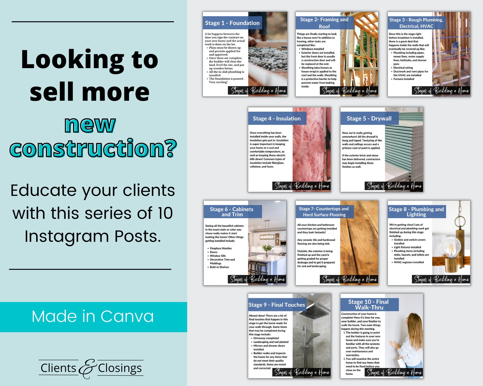 New Home Construction Instagram Posts, Stages of Building a Home, Home ...