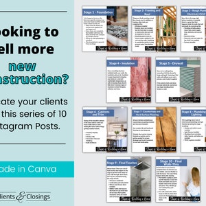 New Home Construction Instagram Posts, Realtor Social Media (canva) - Etsy