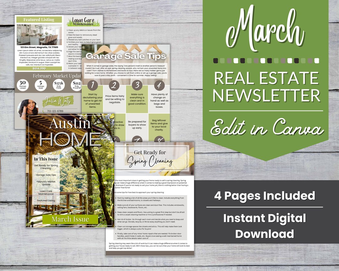 March Real Estate Newsletter Real Estate Marketing Realtor - Etsy