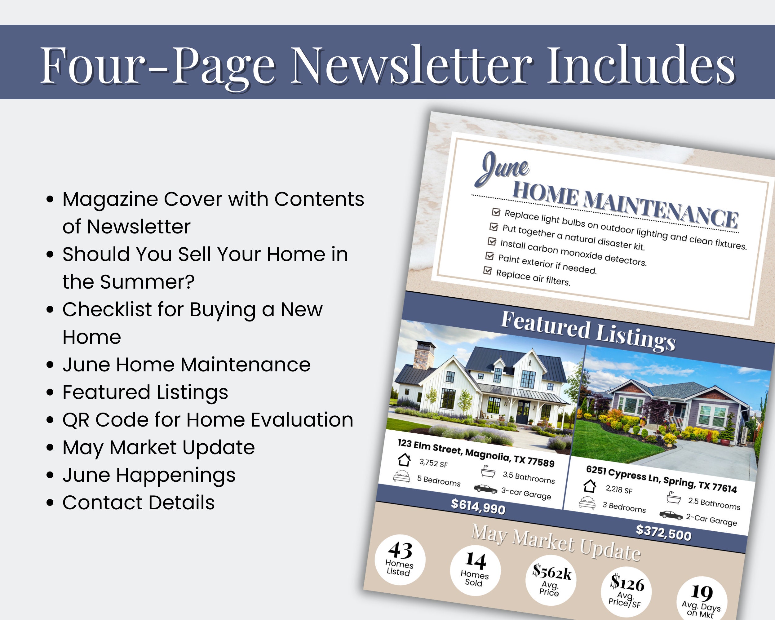 June Real Estate Newsletter, Summer Real Estate Templates, Realtor ...