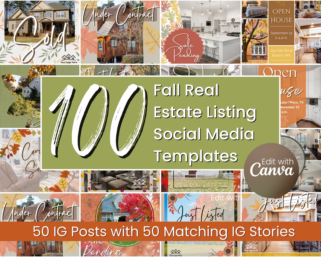 Fall Real Estate Social Media, Autumn Instagram, Fall Realtor Marketing ...