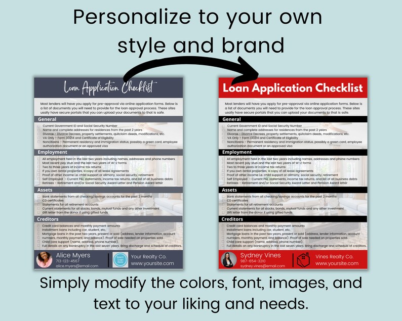 Loan Application Checklist, Mortgage Preapproval Guide (canva Editable ...