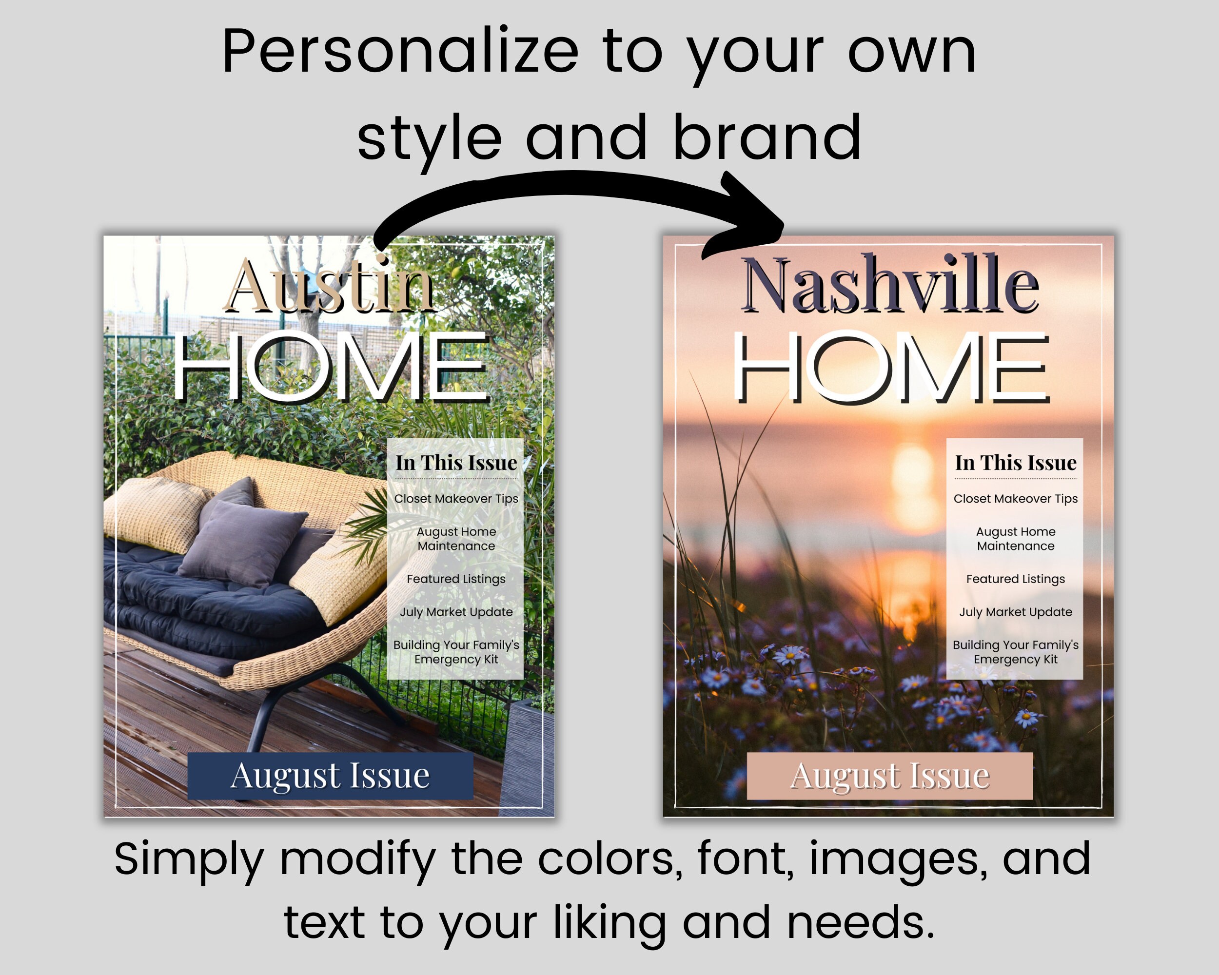 August Real Estate Newsletter Summer Real Estate Templates - Etsy