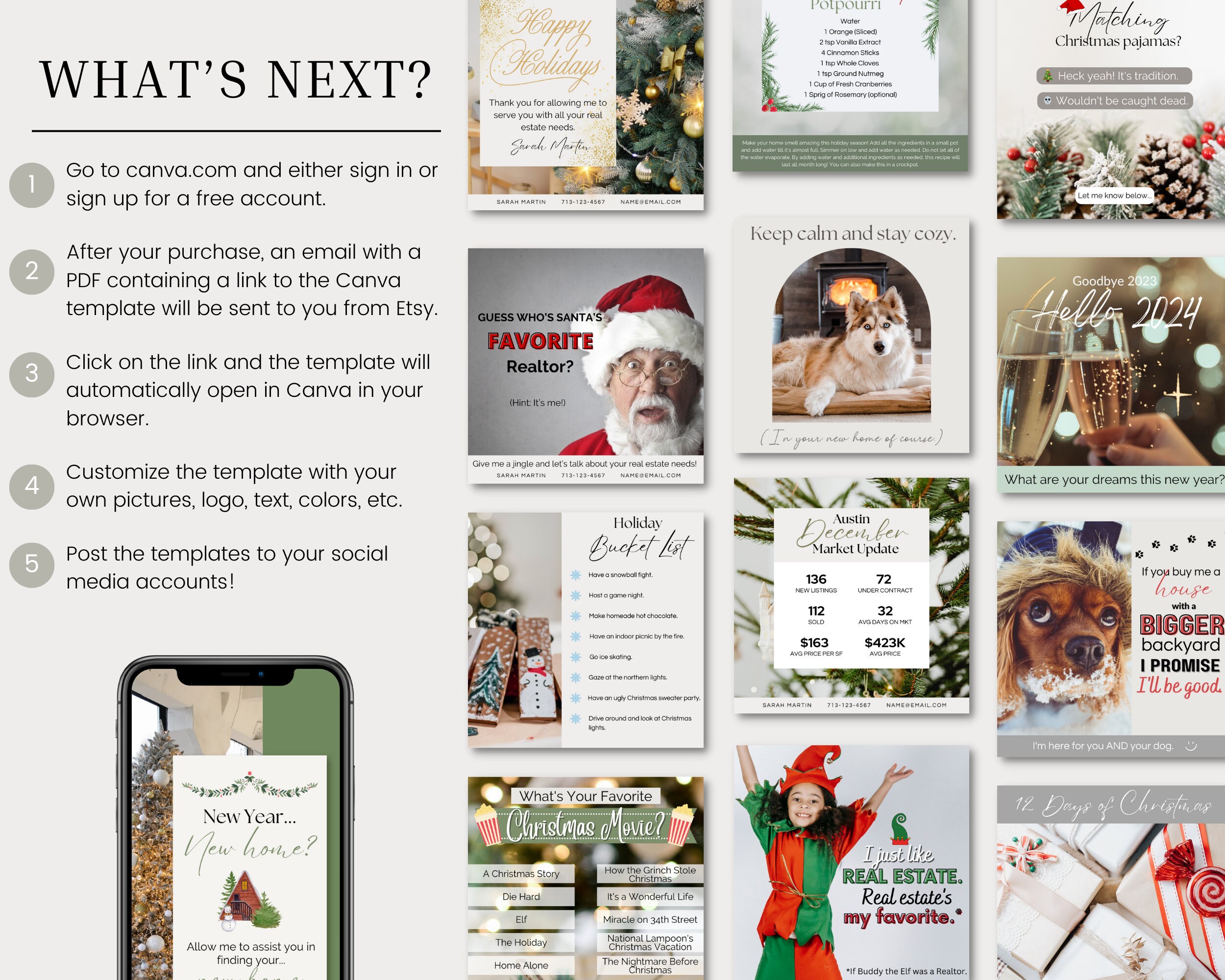 December Real Estate Social Media, Christmas Instagram, Winter Real ...