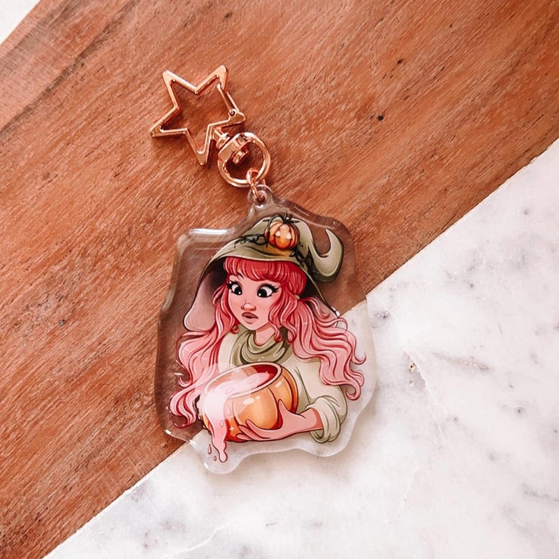 Witch Keychain - Etsy