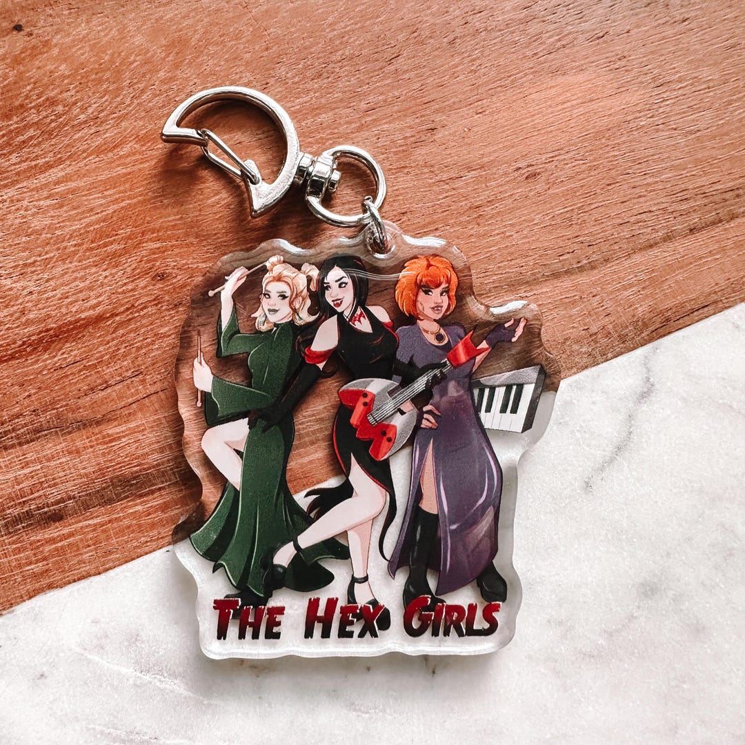 Witchy Girl Band Acrylic Resin Keychain | Spooky Season Accessories ...