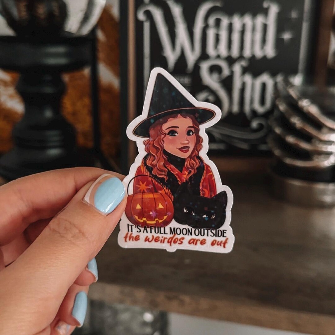 Dani Halloween Witch Costume Vinyl Sticker | Holographic Star Glitter ...