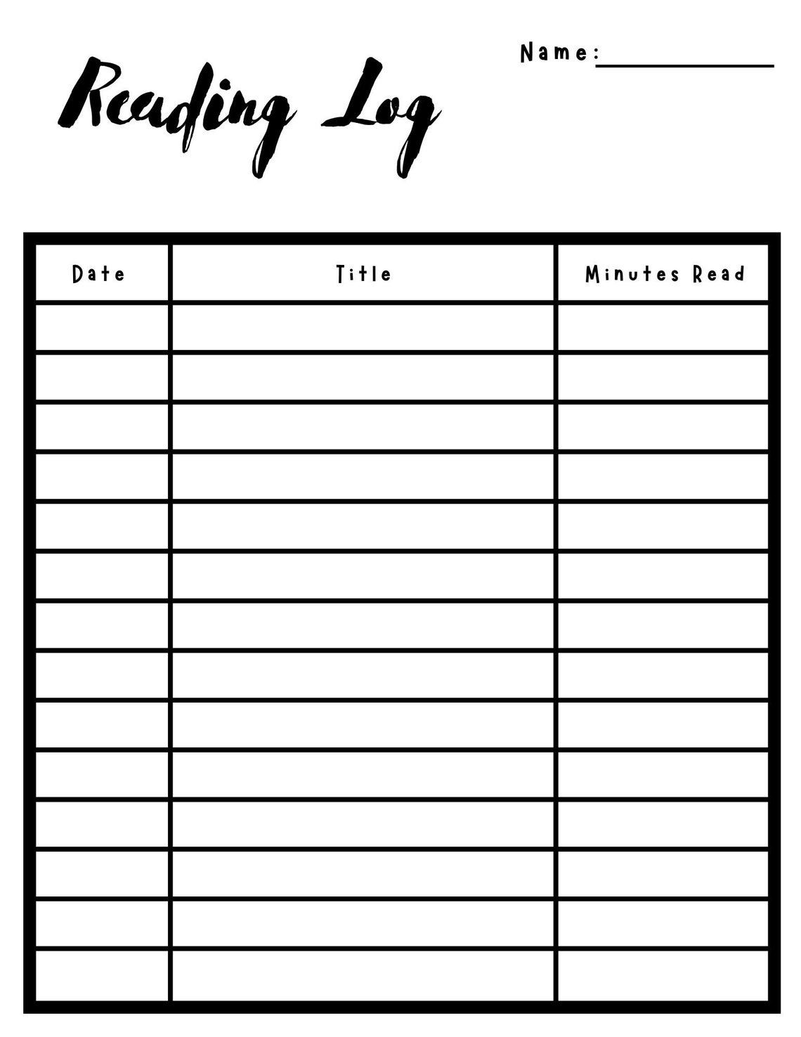 Reading Log Template, Book Review Journal, Book Lovers Journal, Reading ...