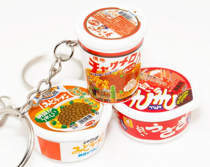 Japanese Miniature Cups Noodle Ramen Keychain, Realistic Japanese ...