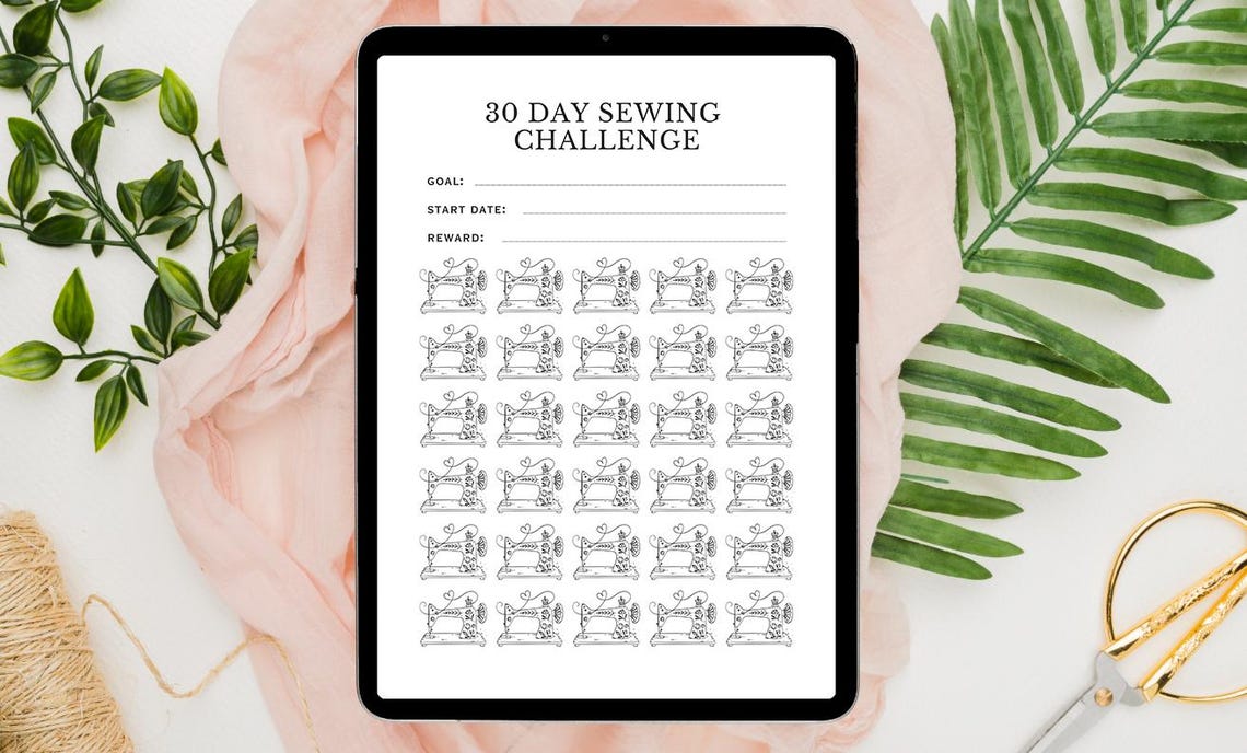 30-day Sewing Habit Tracker Printable, 30 Day Sewing Challenge, Habit ...