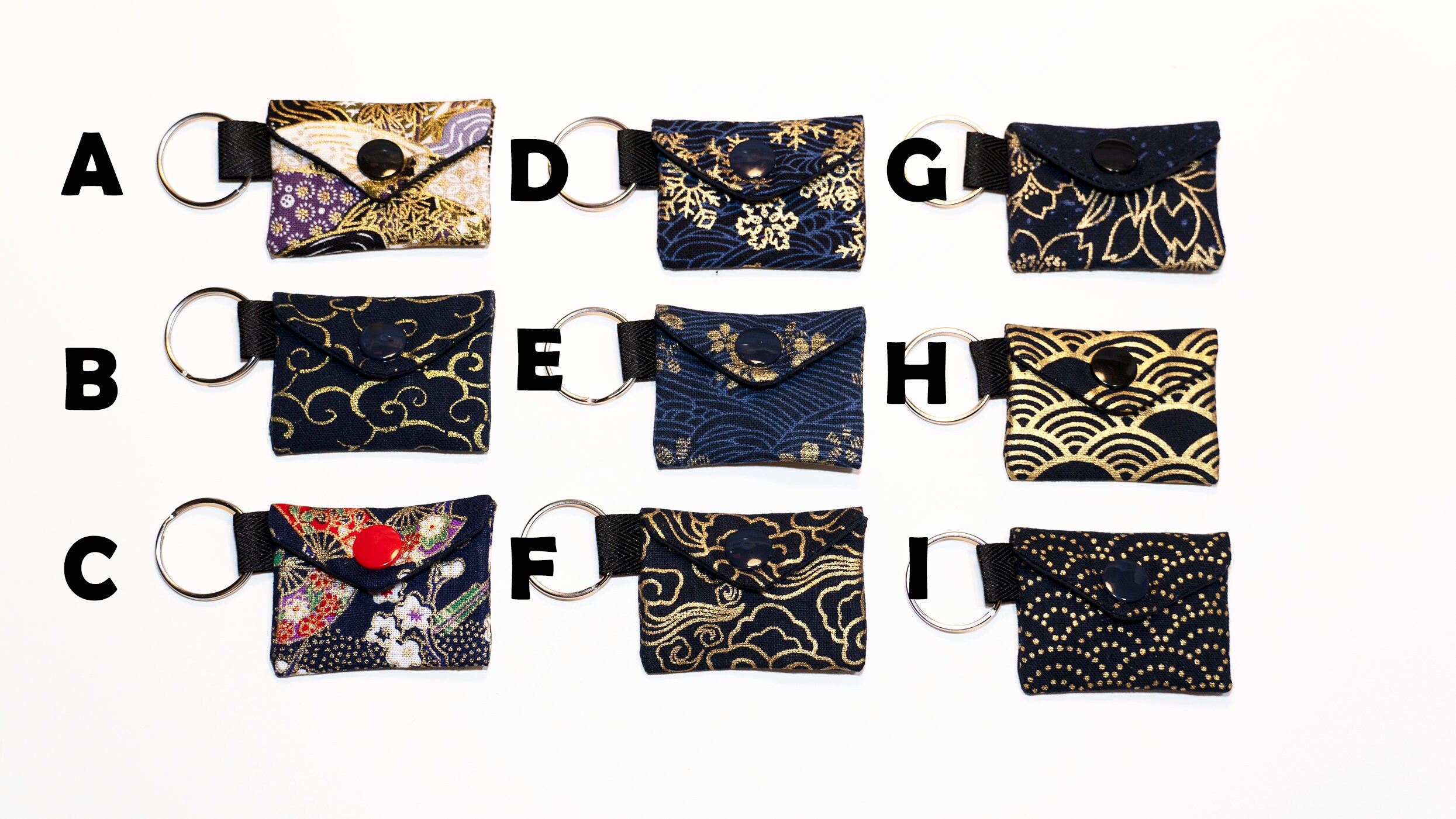 Handmade Japanese Mini Key Ring Pouch, SD Card Holder, Jewelries, Coins ...