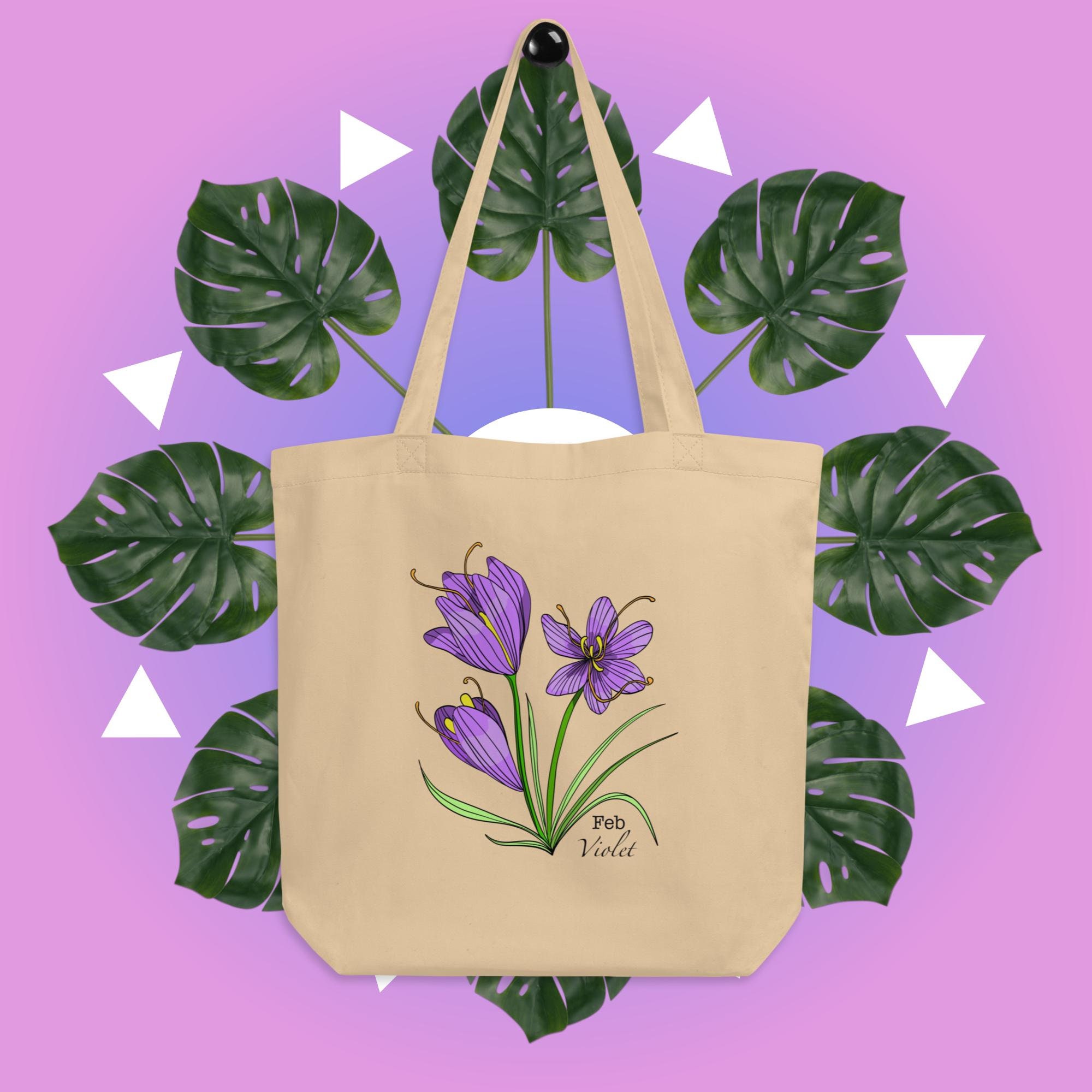 Birth Flower Tote Bag Feb Birth Month Flower Tote Plant Mom - Etsy