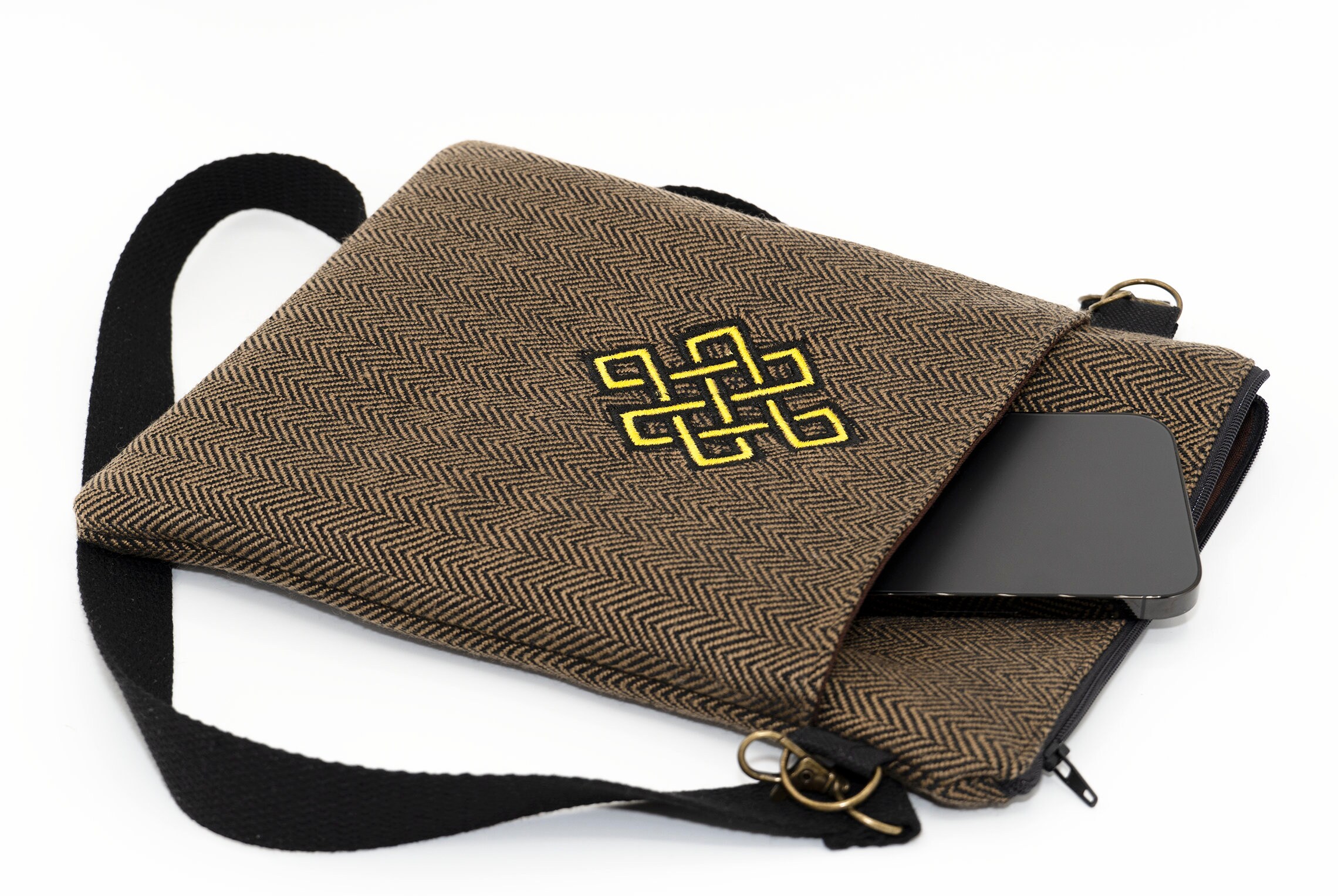 Tibetan Endless Knot Embroidered Crossbody Bag Eternal Knot - Etsy