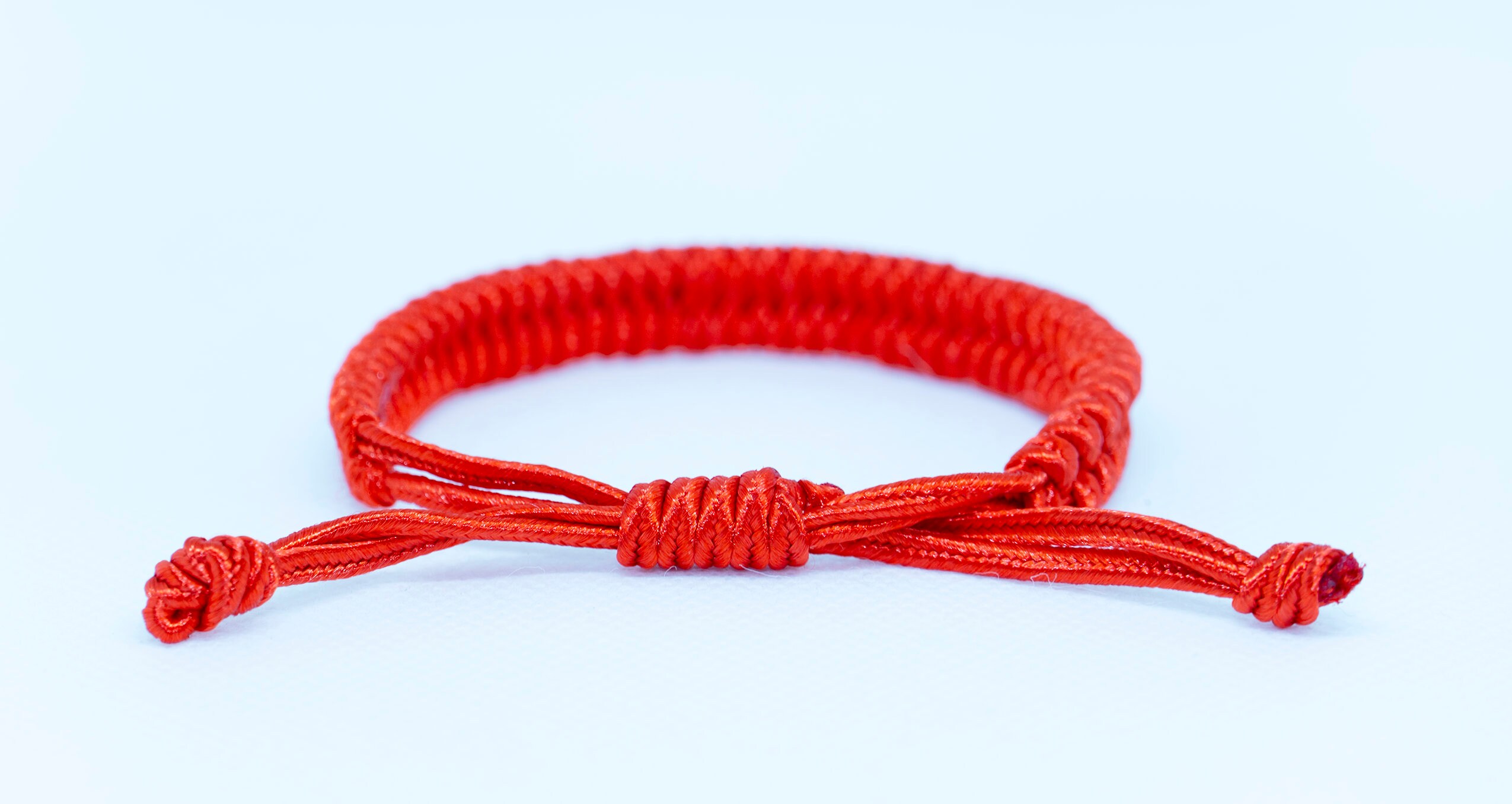 Hatha Red Lucky Knot Braid Bracelet, Handwoven Braided Rope Knot ...