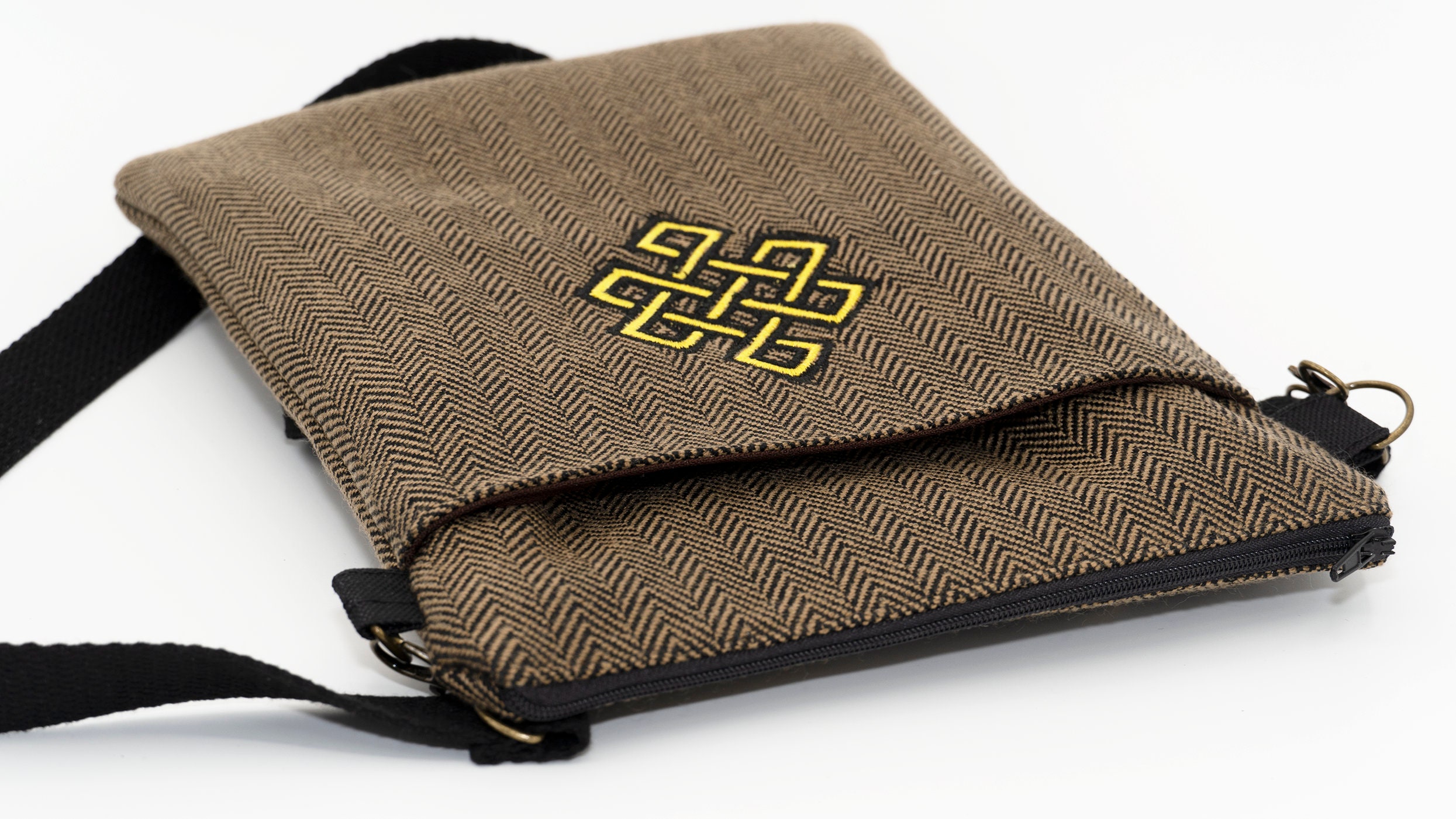 Tibetan Endless Knot Embroidered Crossbody Bag, Eternal Knot Buddhist ...