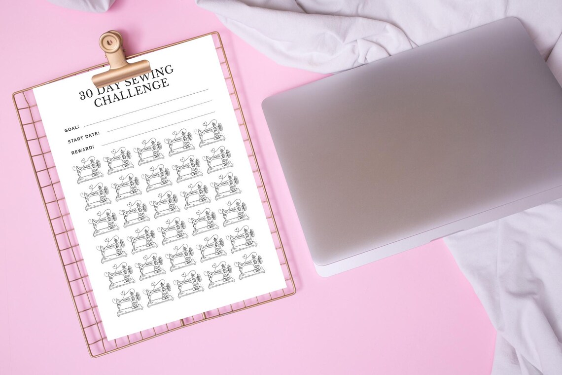 30-day Sewing Habit Tracker Printable, 30 Day Sewing Challenge, Habit ...