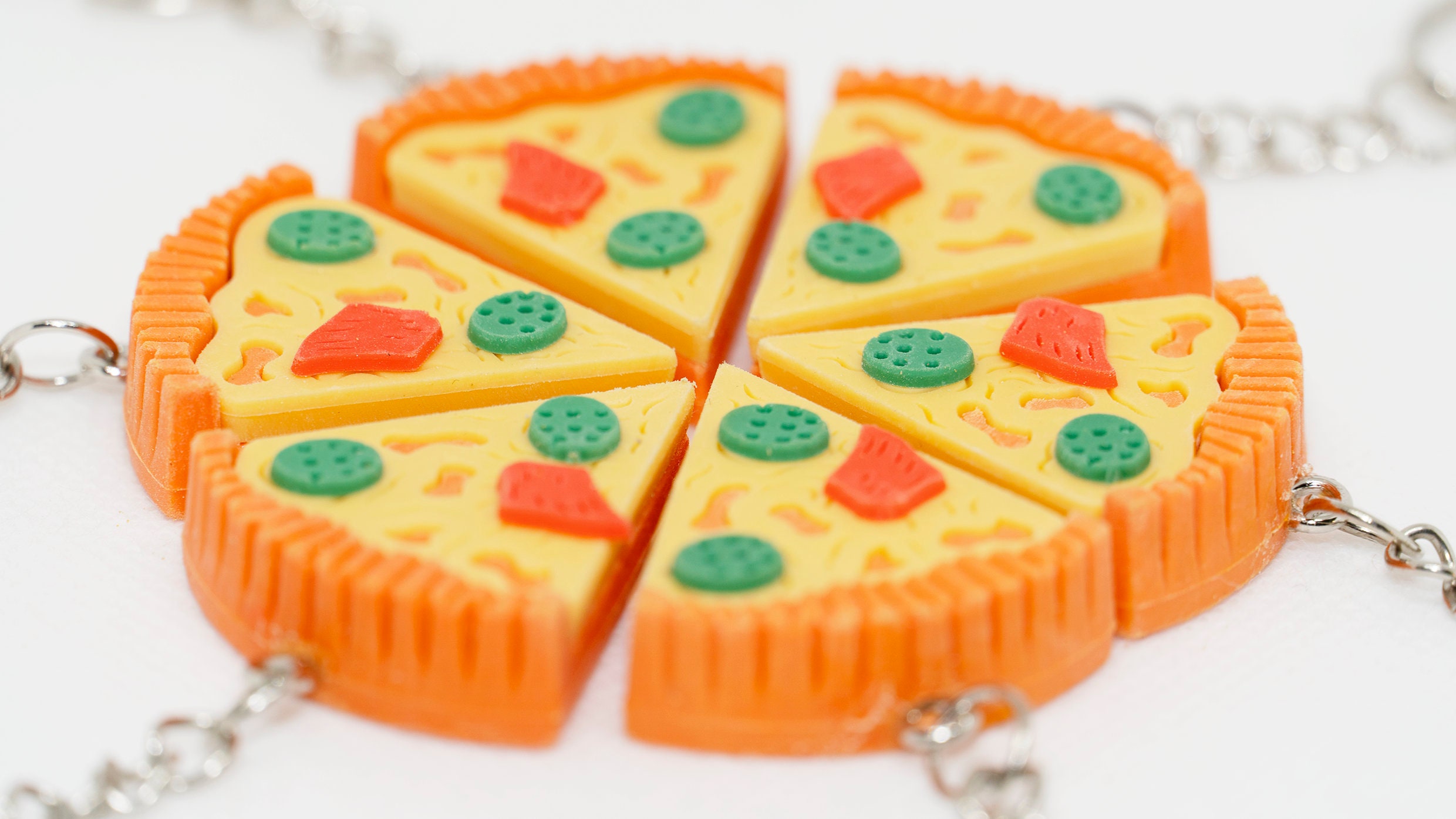 Miniature Pizza Keychain, Adorable Food Charm, Cute Pizza Slice Keyring ...