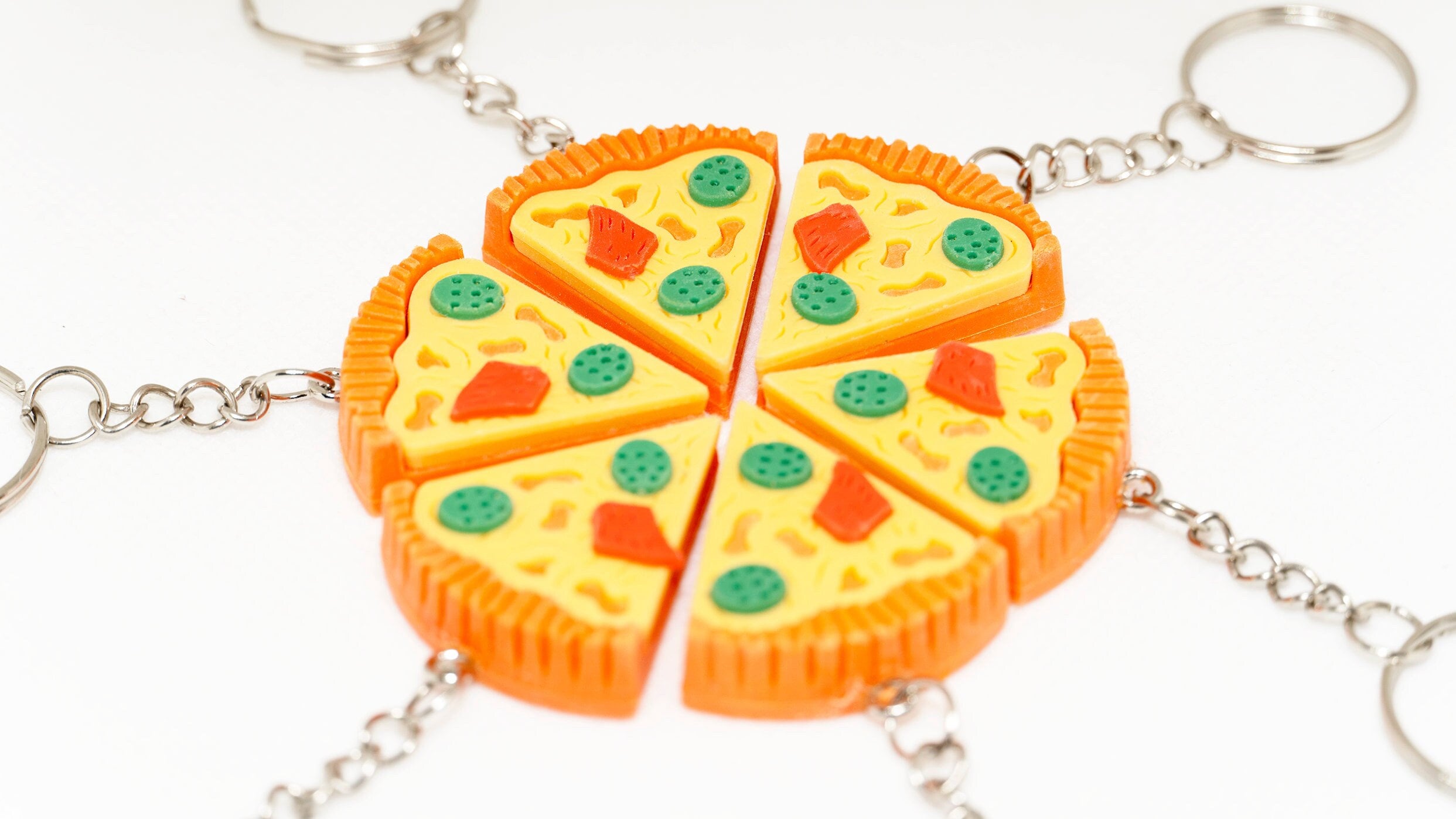 Miniature Pizza Keychain, Adorable Food Charm, Cute Pizza Slice Keyring ...