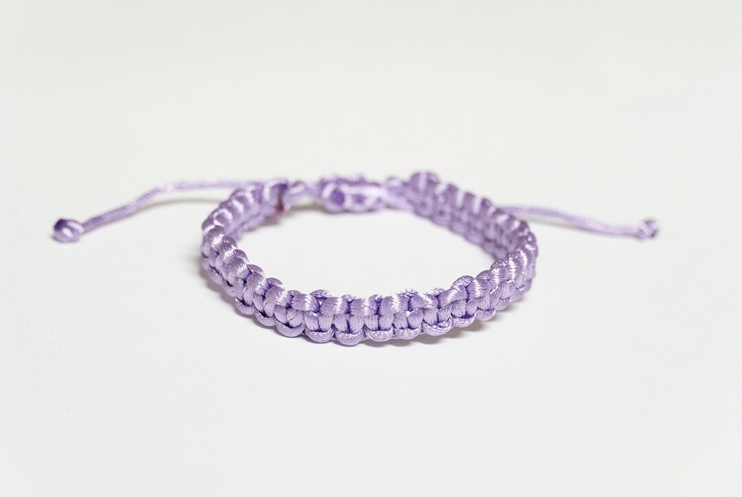 Purple Lucky Bracelet, Braid Bracelet, Purple String Bracelet, Buddhist ...