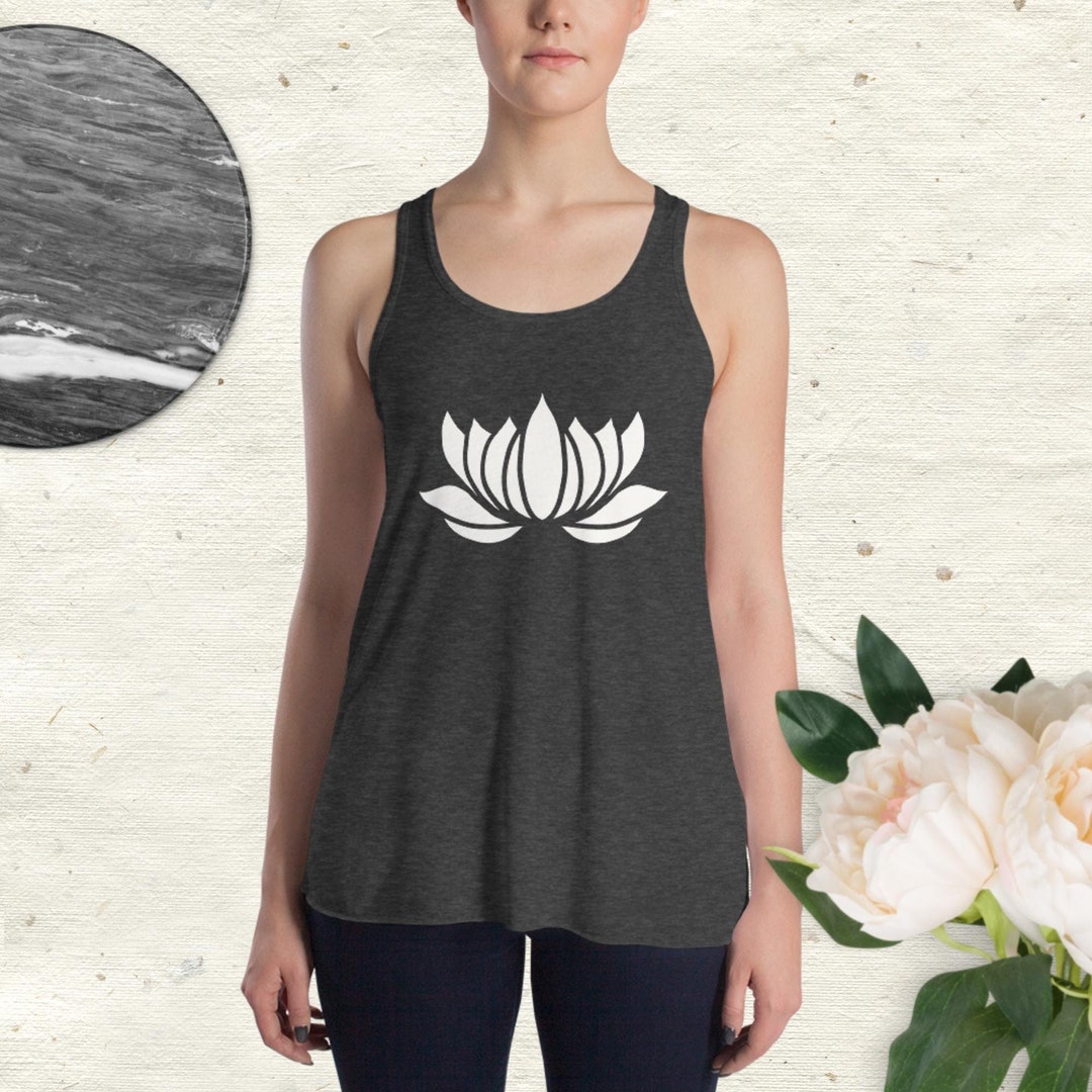 Lotus Flower Tank, Lotus Tank, Lotus Pattern Tank, Minimalist Tank ...