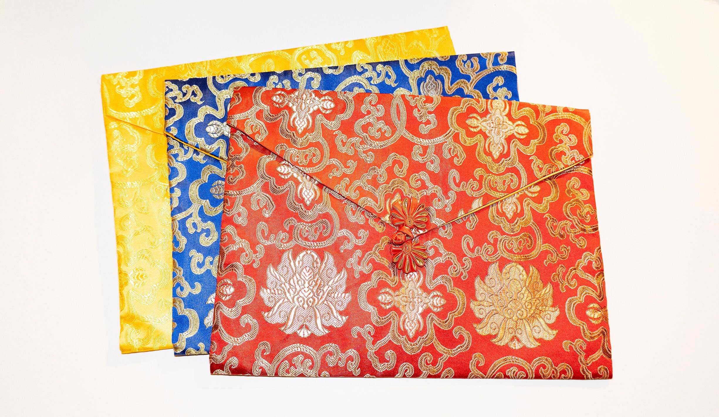 Tibetan Traditional Fabric Envelope Silk Pouch for Buddhist Practice ...