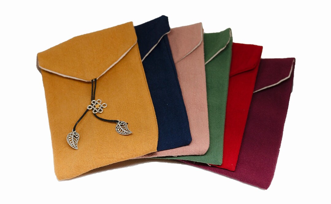 Boho Charm Handcrafted Tibetan Fabric Mala Pouch With Endless Knot Flap ...