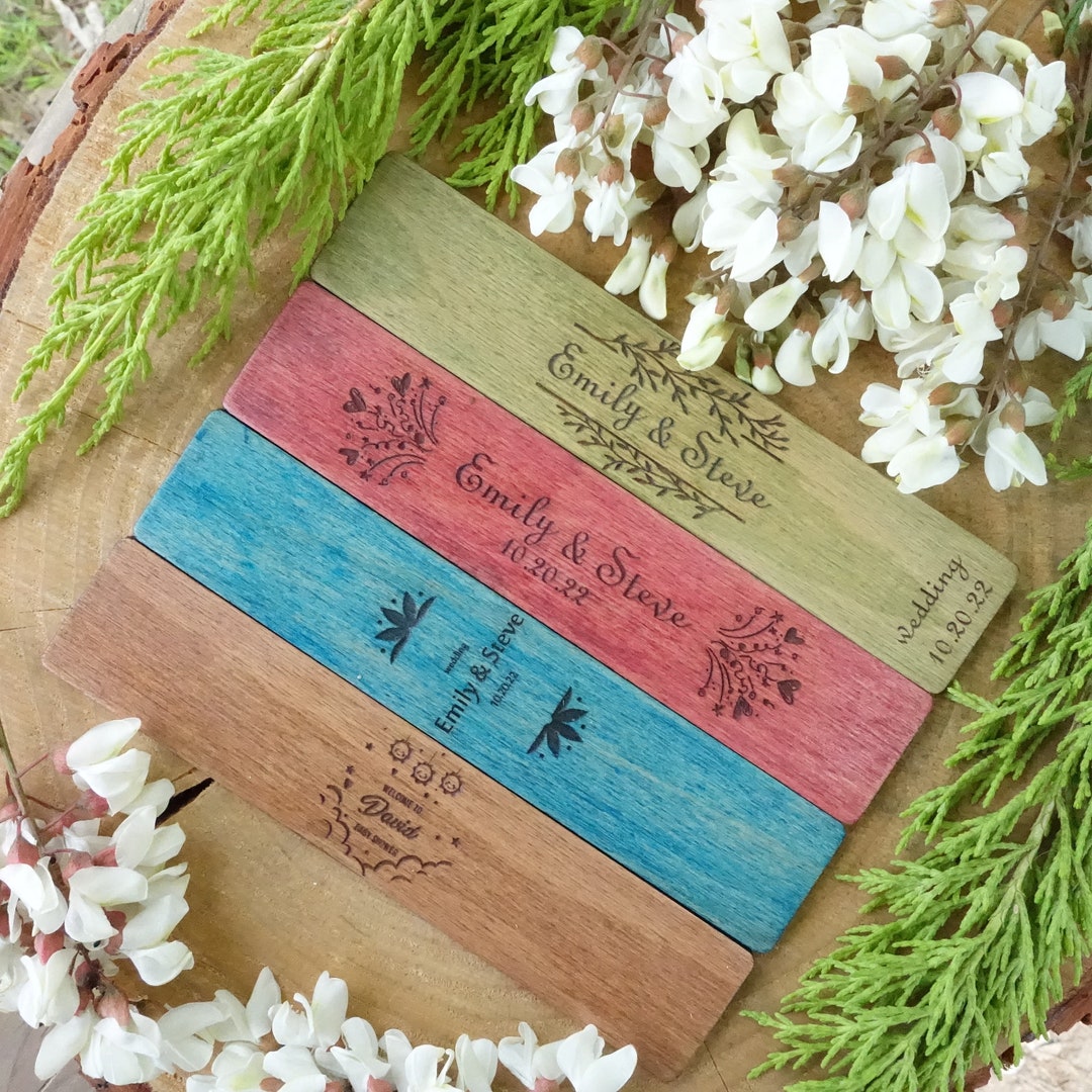 Wooden Bookmark Wedding Favors, Personalized Wedding Favors in Bulk ...
