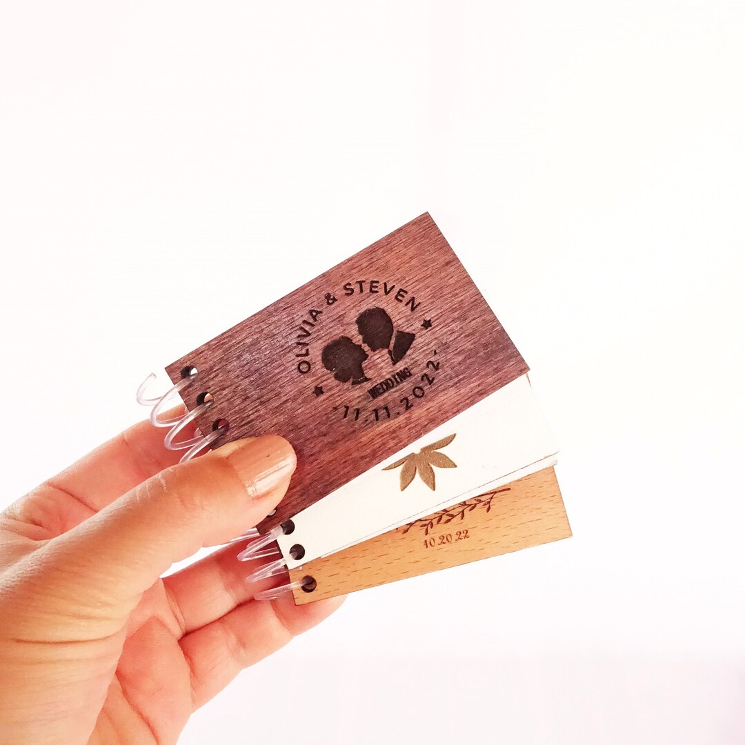 Mini Notebooks Wedding Favors, Personalized Wooden Notebooks, Custom ...