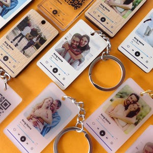 Wedding Song Keychains, Spotify Keychain Custom, QR Code, Picture ...
