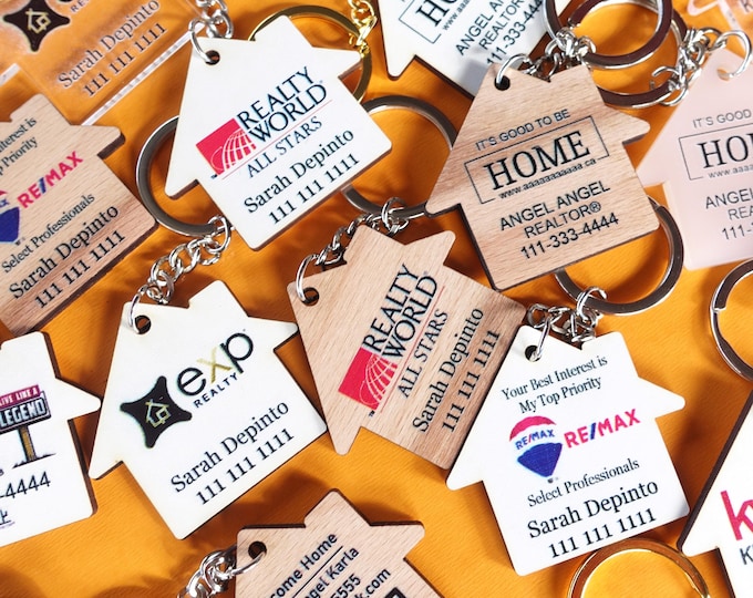Bulk-- Realtor Brokerage Keychains, Realtor Key Handover, Closing Day ...