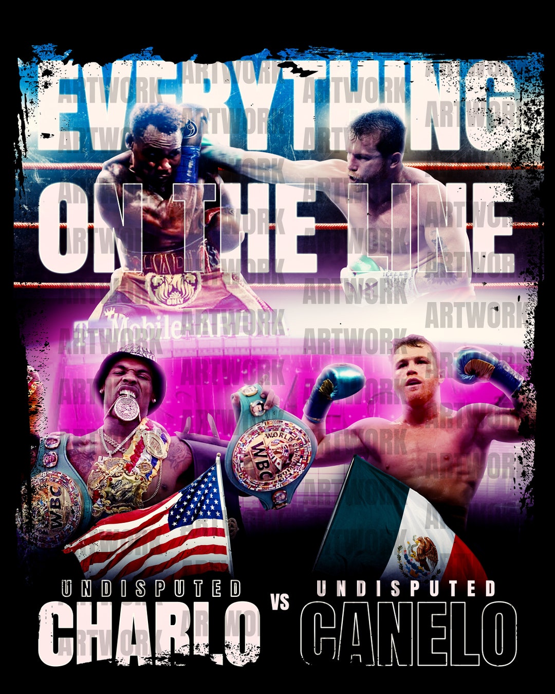 Canelo Charlo Fanart T-shirt Design DTF Sublimation Ready PNG High ...