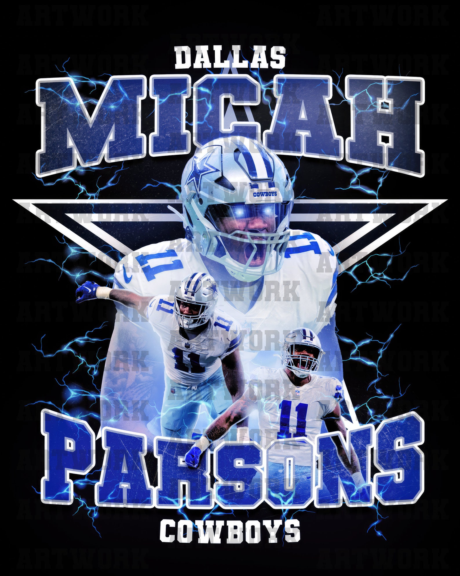 Micah Parsons Dallas Cowboy Fanart T-shirt Design PNG, DTF, DTG Ready ...