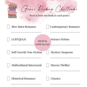 Genre Reading Challenge, Book Log, Book Lover, Book Club Planner ...