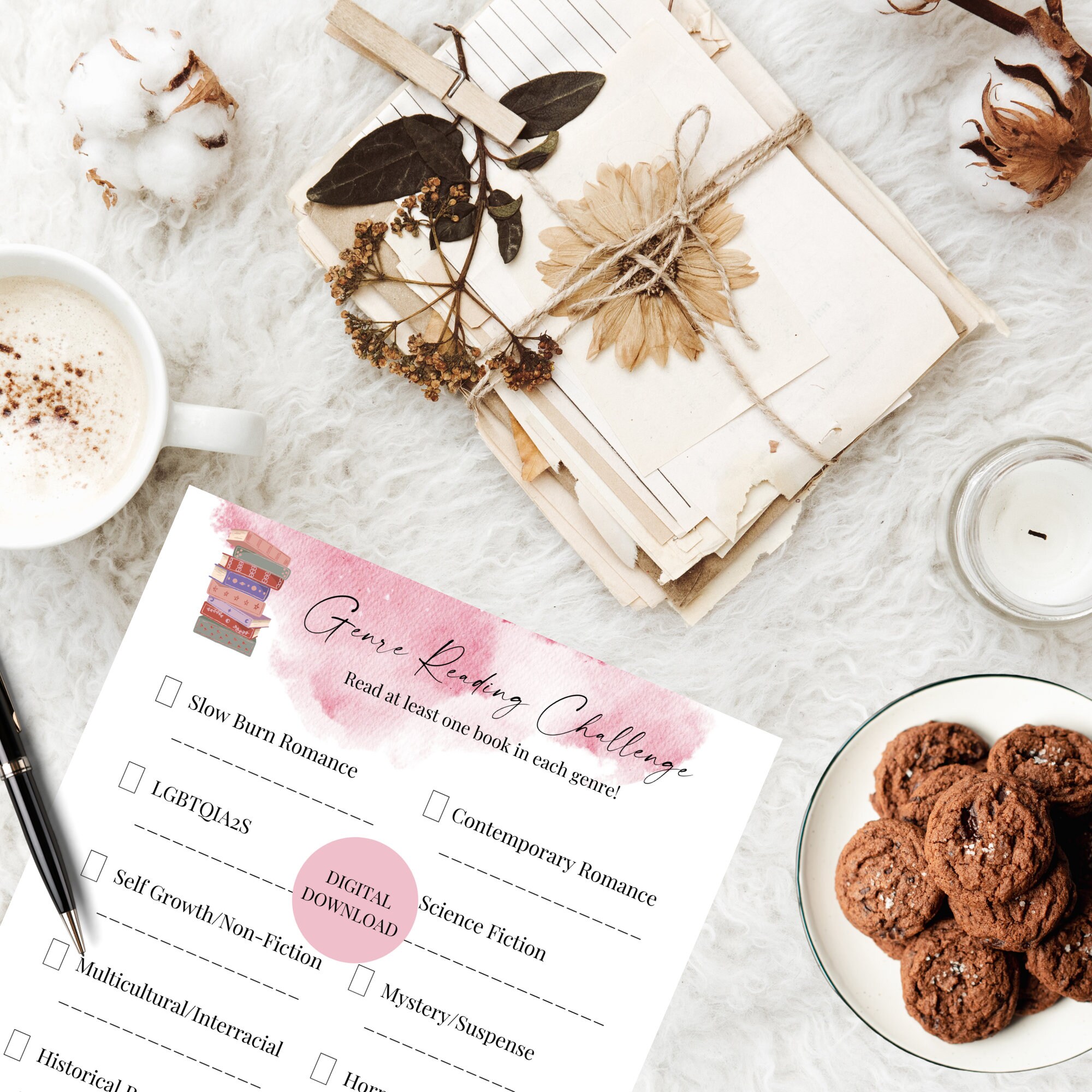 Genre Reading Challenge, Book Log, Book Lover, Book Club Planner ...