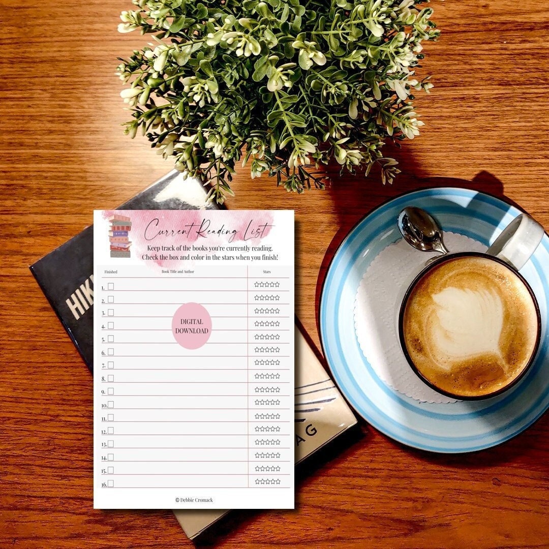 Current Reading List: Printable Book Tracker (PDF) - Etsy