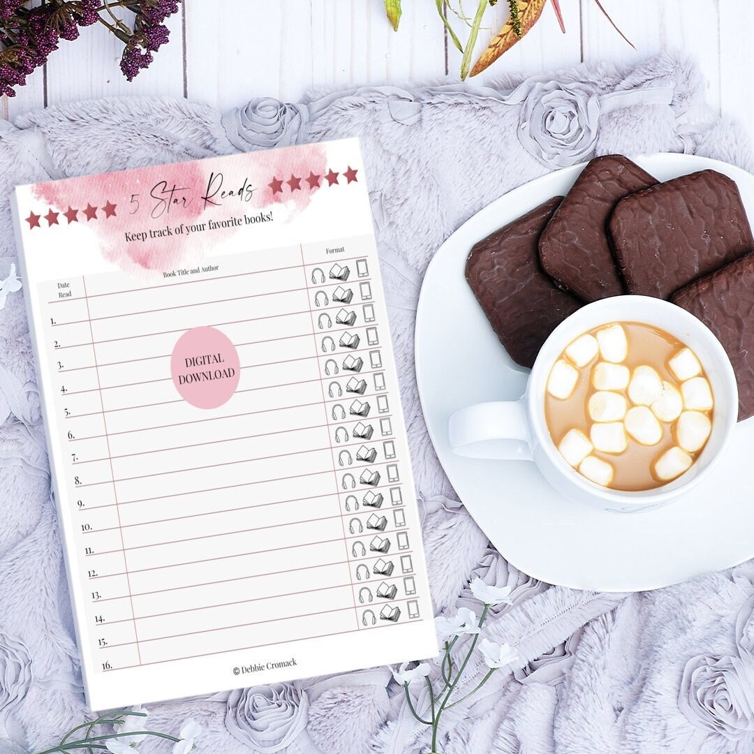5 Star Reads Book Log: Printable Reading Tracker (PDF) - Etsy