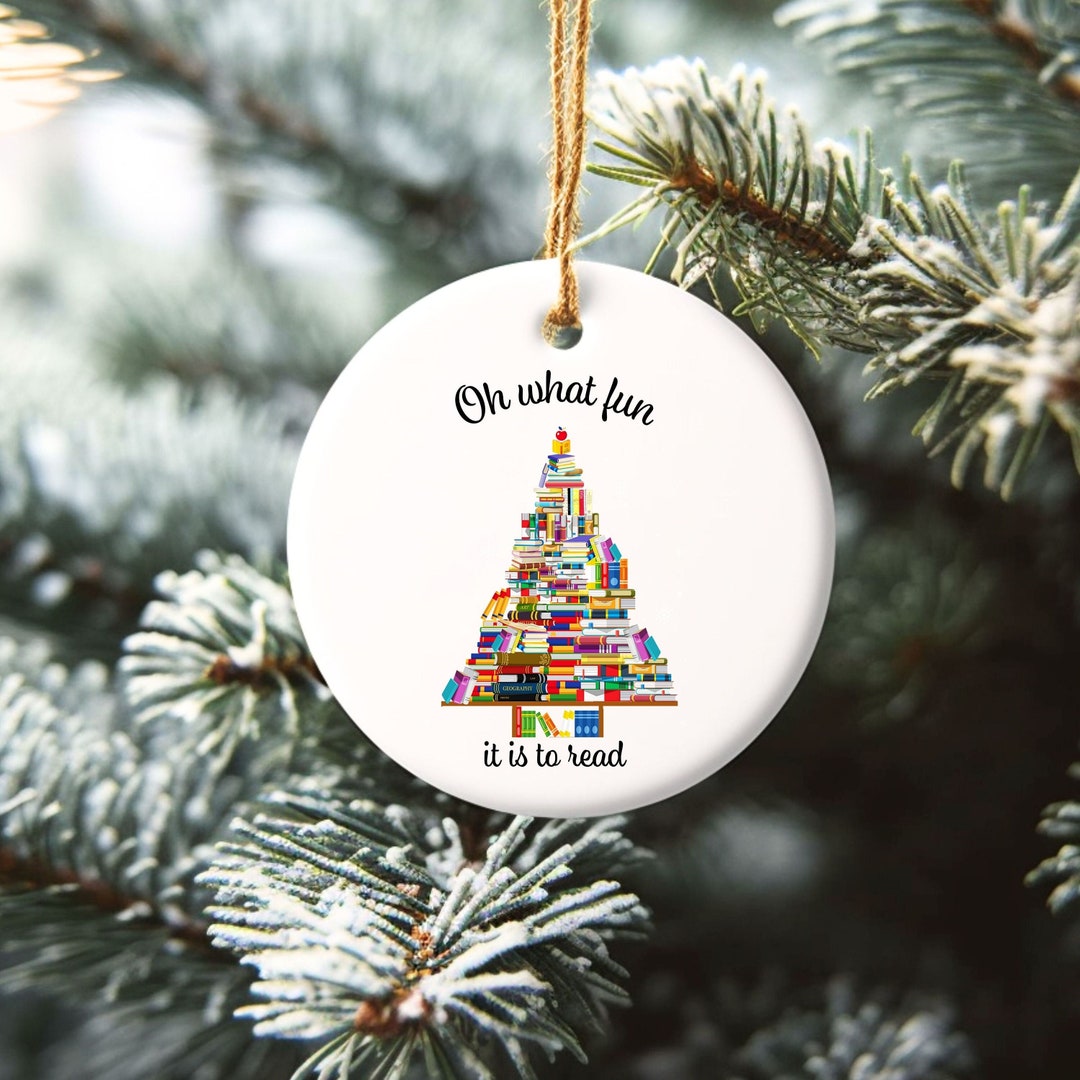 Book Lovers Christmas Ornament, Gift for Book Lover, Reader Christmas ...