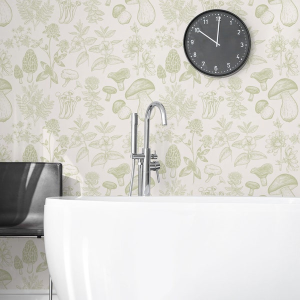 Prepasted Sage Wallpaper - Etsy