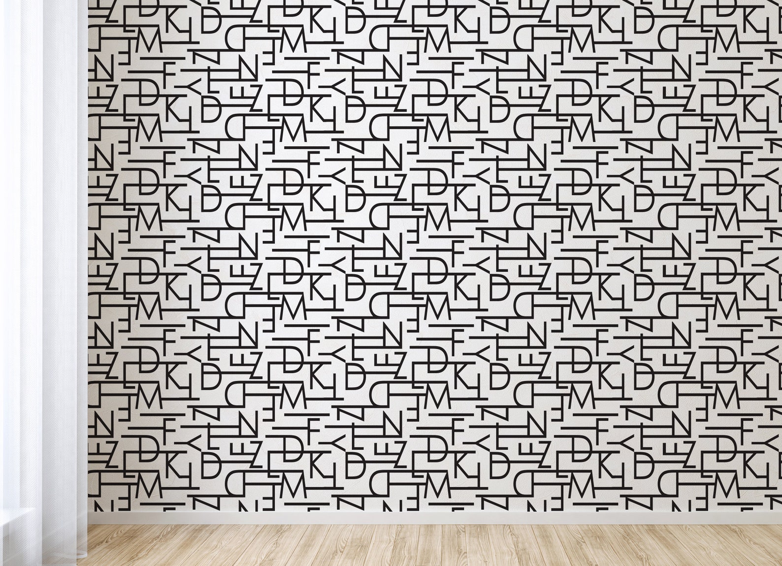 Abstract Letters Wallpaper, Peel and Stick Wallpaper, Removable ...