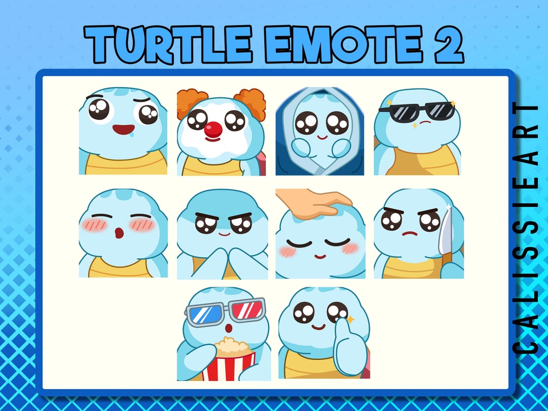 10 Twitch Emotes Cute Blue Turtle Emotes Turtle Emotes Discord Emotes ...