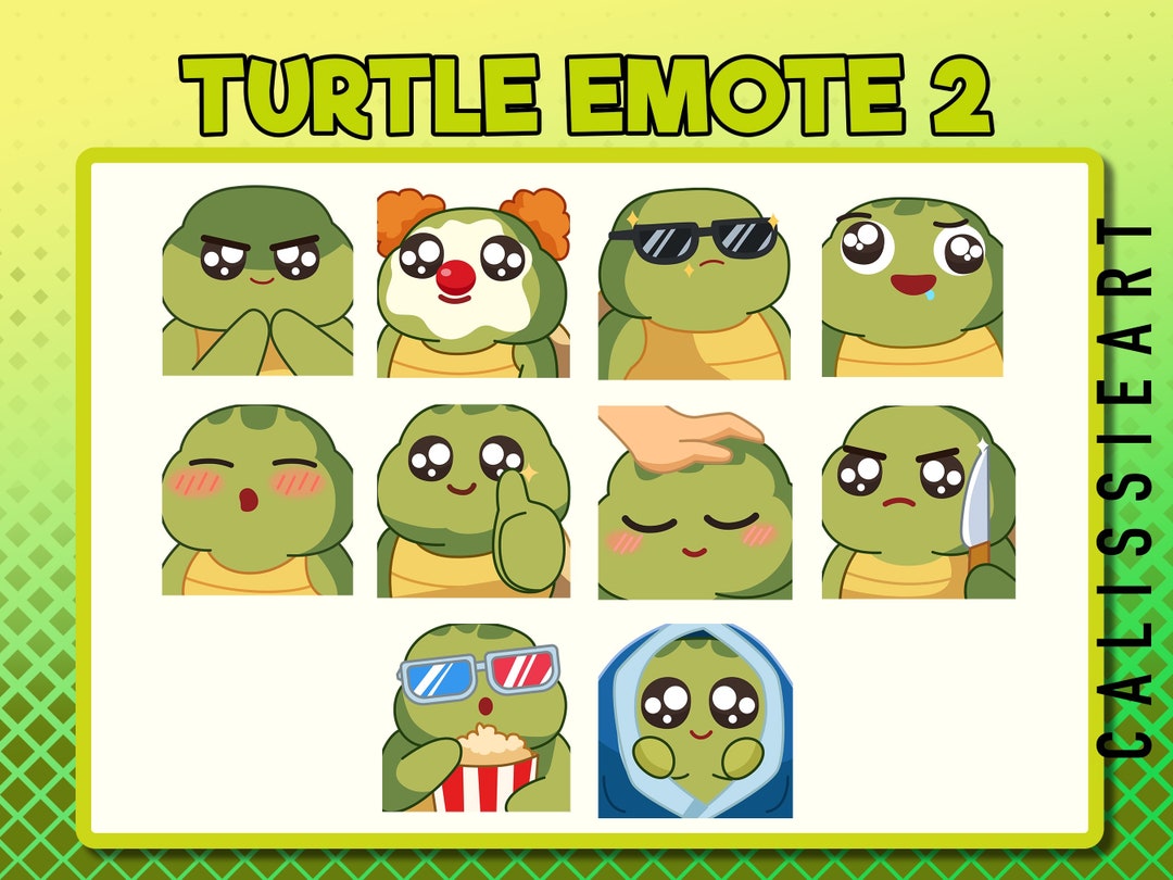 10 Twitch Emotes - Cute Turtle Emotes - Turtle Emotes - Turtle Bundle 2 ...
