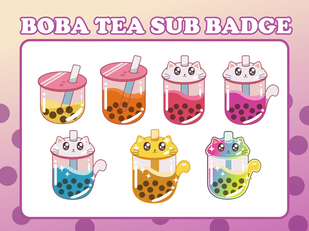 Twitch Sub Badges - Boba Sub Badges - Bubble Tea 1 - Sub Badges ...
