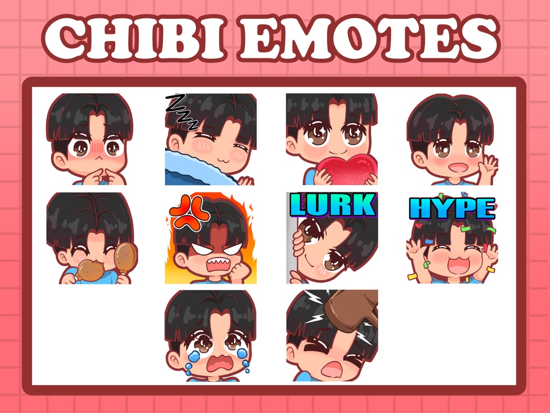 10 + 2 Twitch Emotes - Cute Male Twitch Emotes - Short Hair - Asian Guy ...