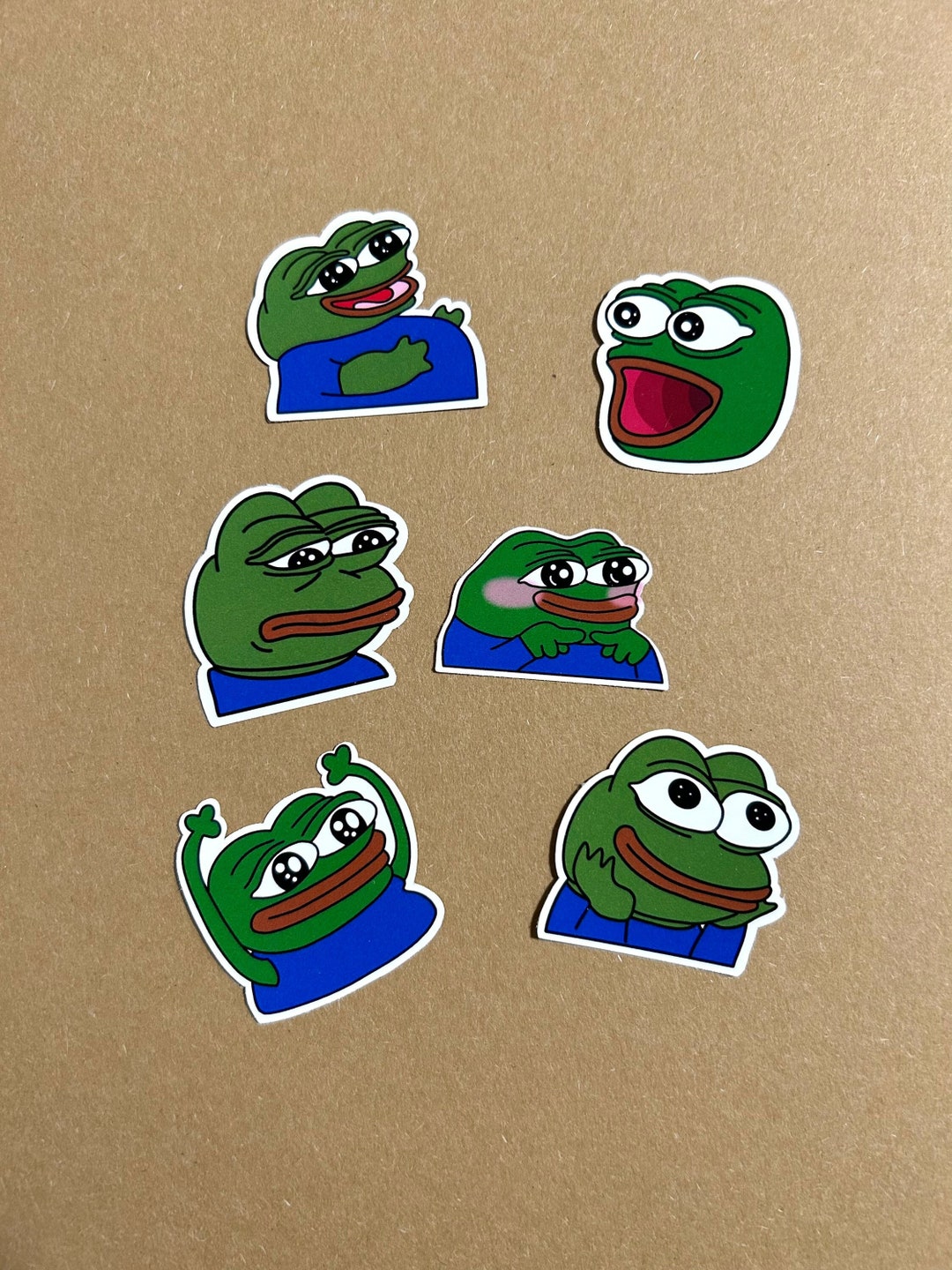 6 Frog Sticker Set Meme Stickers Handmade Magnet Frog Memes Twitch - Etsy