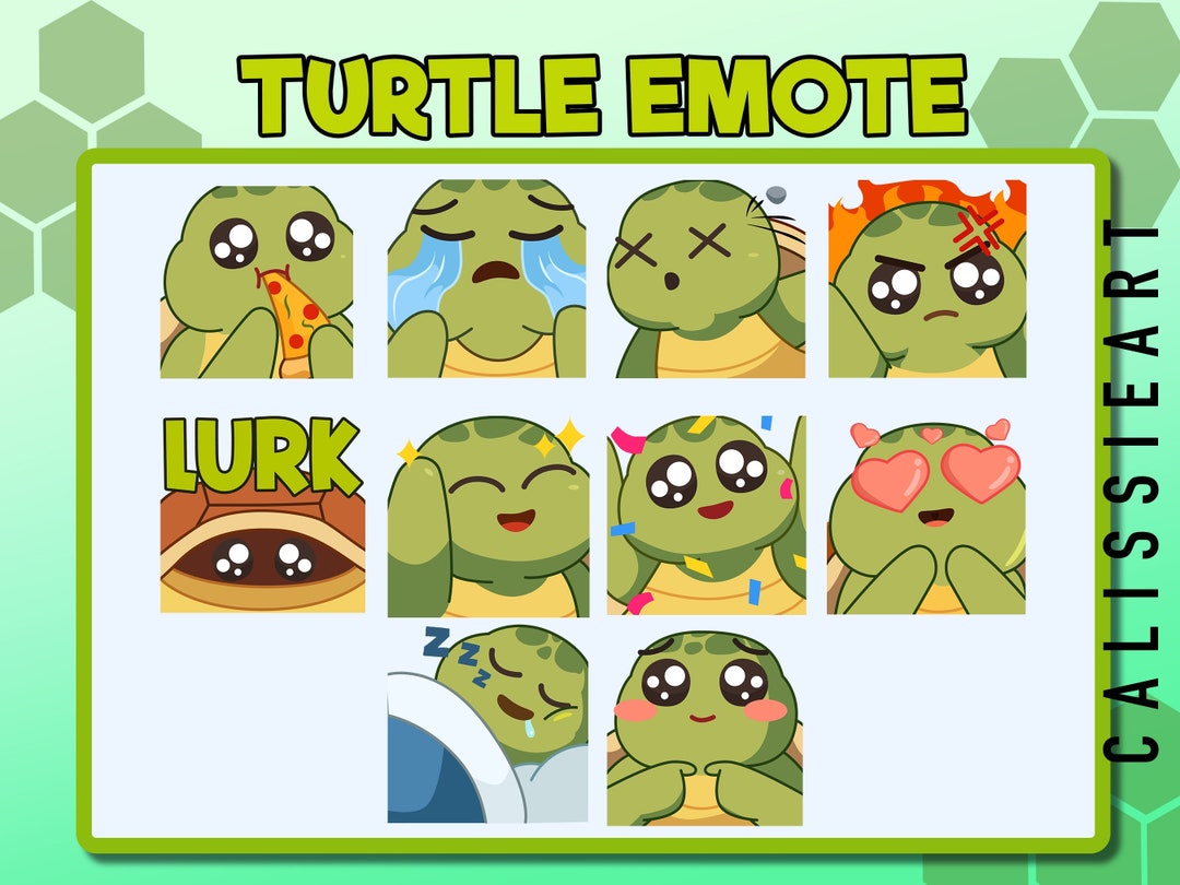 10 Twitch Emotes - Cute Turtle Emotes - Turtle Emotes - Discord Emotes ...
