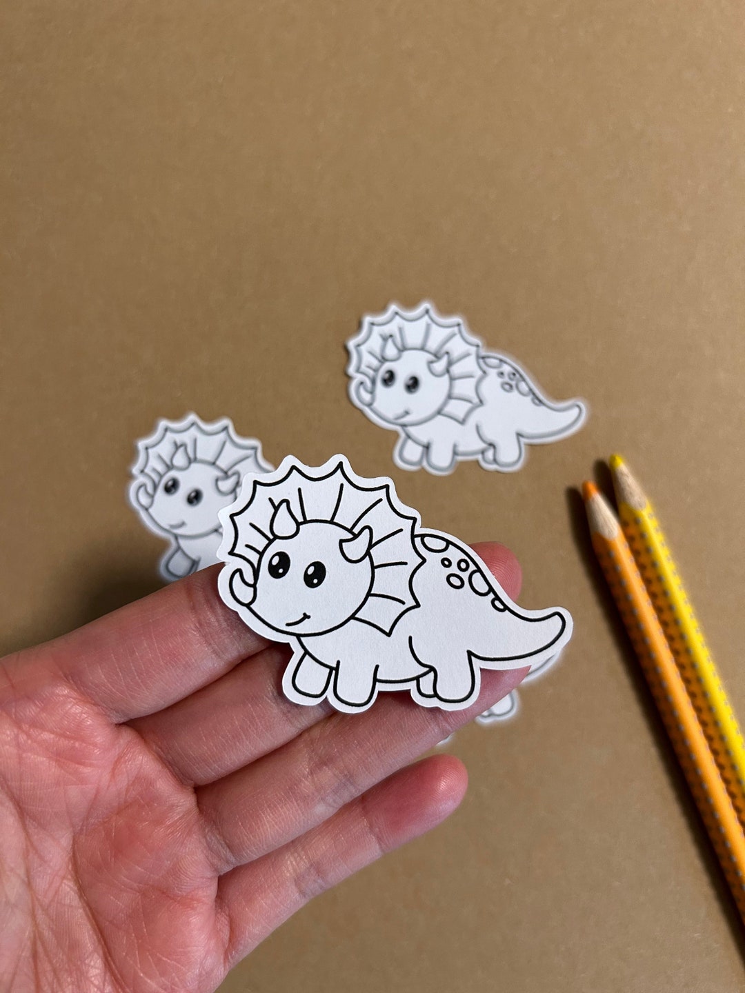Set of 2 Dino Stickers for Coloring I Paper Stickers Bullet Journal ...