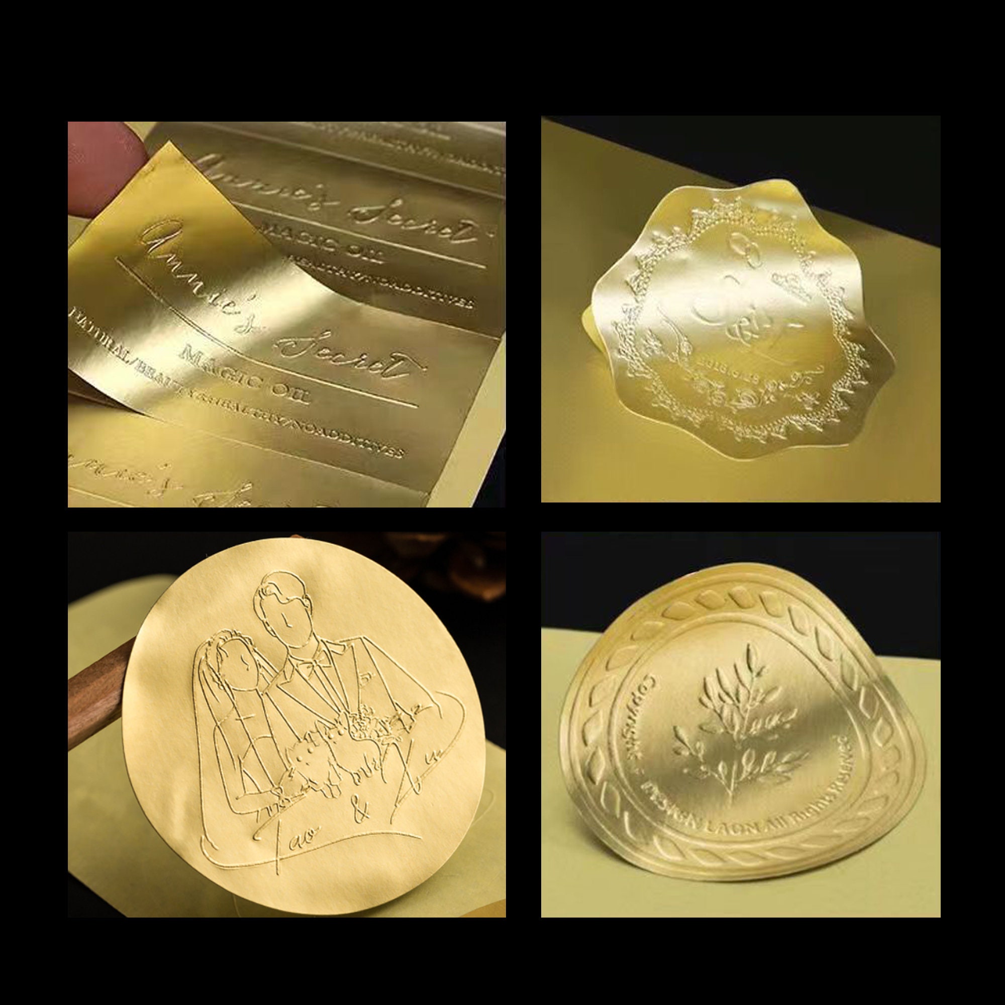 Custom Embossed Sticker/gold Silver White Raised Metallic - Etsy