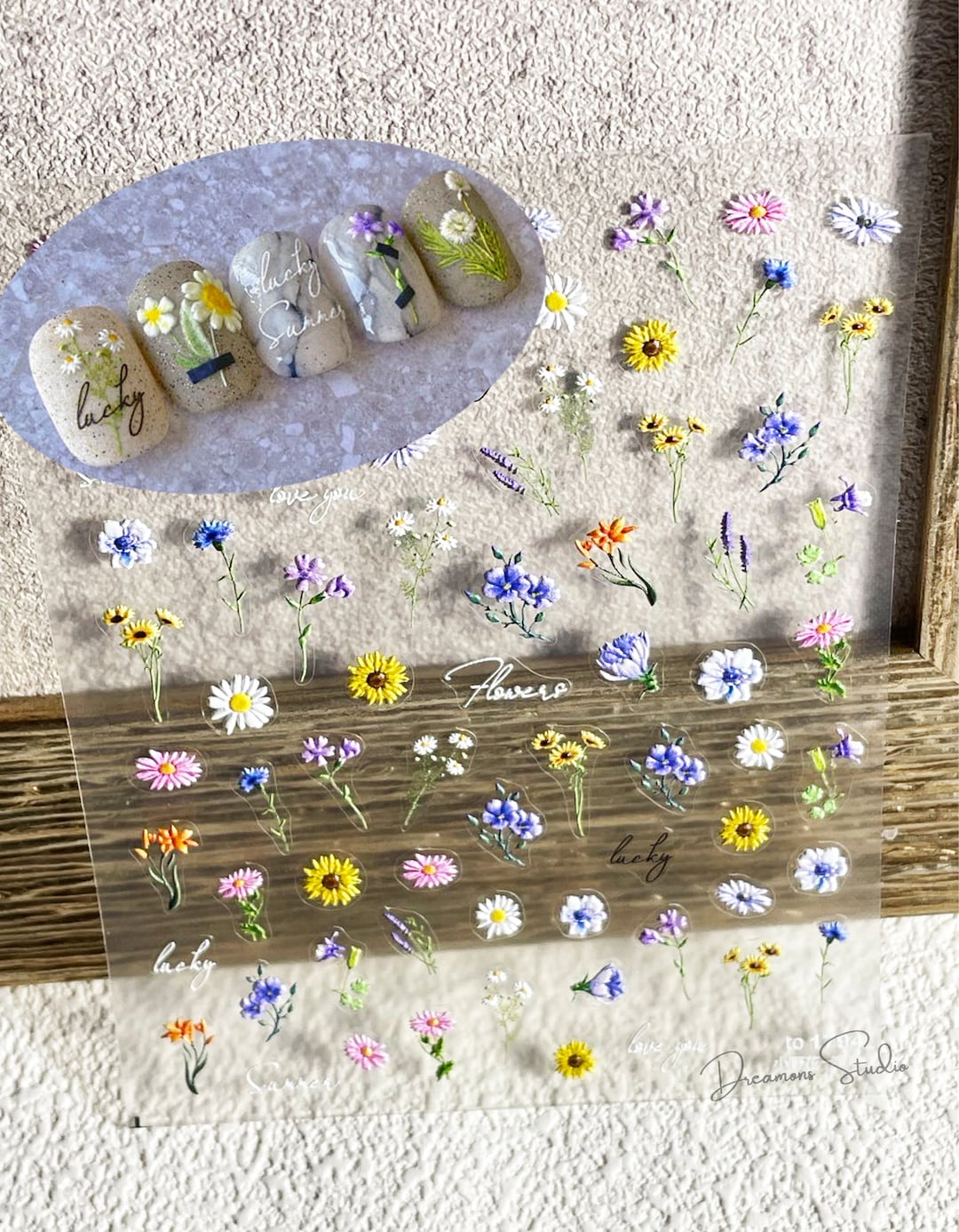 Daisies Wildflowers Nail Art, Bullet Journal Sticker Pink Flowers Self ...