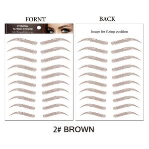 Eyebrow Tattoos Waterproof Stick, Temporary Black Brown Eyebrow Packs ...
