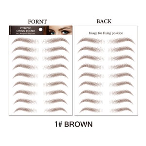 Eyebrow Tattoos Waterproof Stick, Temporary Black Brown Eyebrow Packs ...